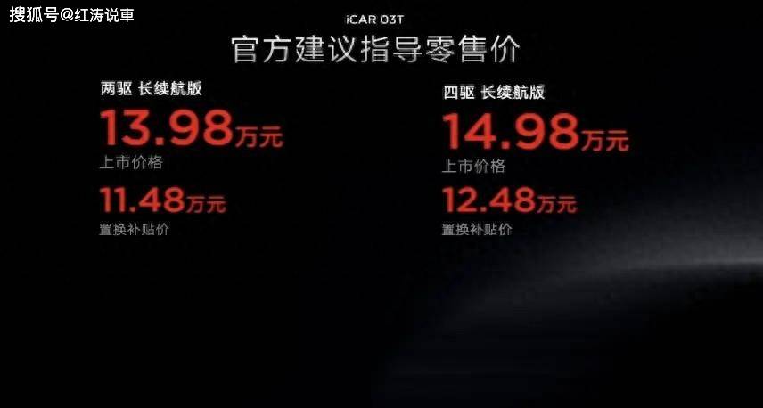 车展新车：奇瑞iCAR 03T上市，装配越野风格套件，售价13.98万元起_搜狐汽车_搜狐网