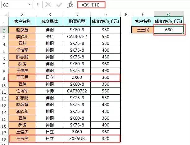 轻松应对excel中不连续单元格的累加需求，告别手抖误差！函数进行数据 