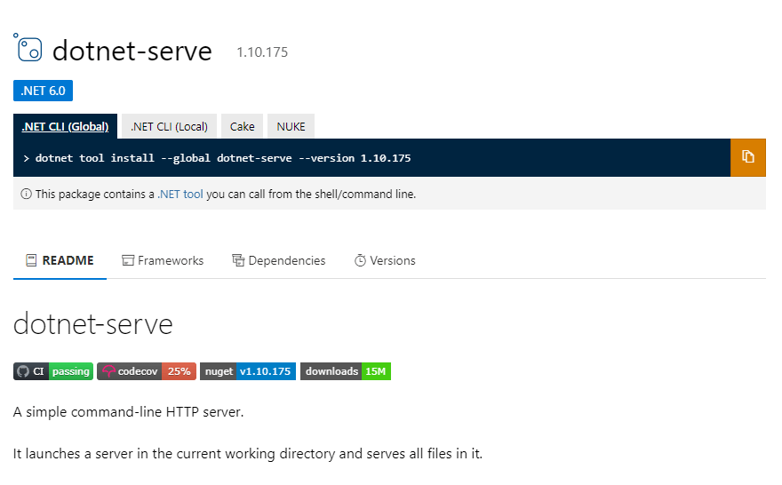 dotnet serve, 一行命令开启本地 web 服务_工具_开发_https