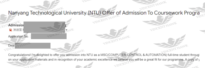 2024 VH Offer | NTU理工科新添一枚~计算机控制与自动化Offer到_课程_留学_项目